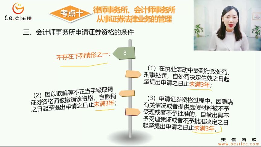 第三章 考点10 律师事务所、会计师事务所从事证券业务的管理