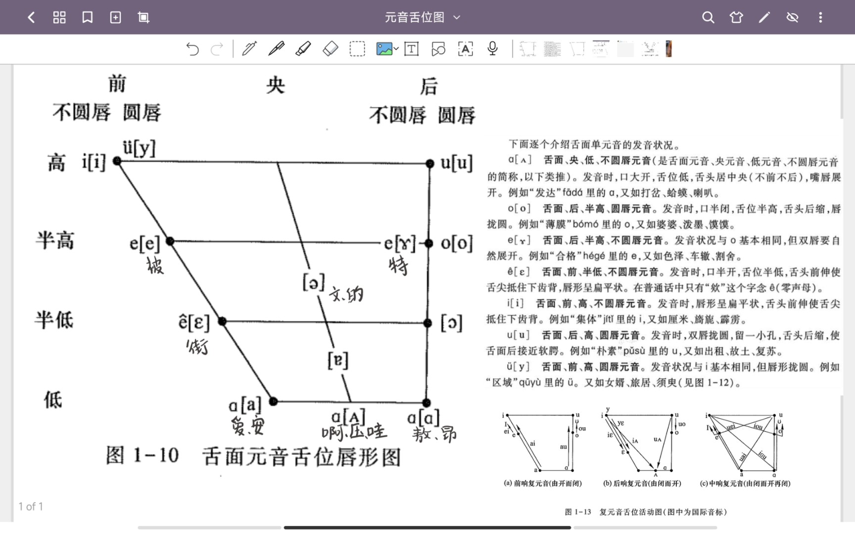 现汉语音-舌面元音舌位唇形图记忆方法与原理/舌面、舌尖、卷舌元音...