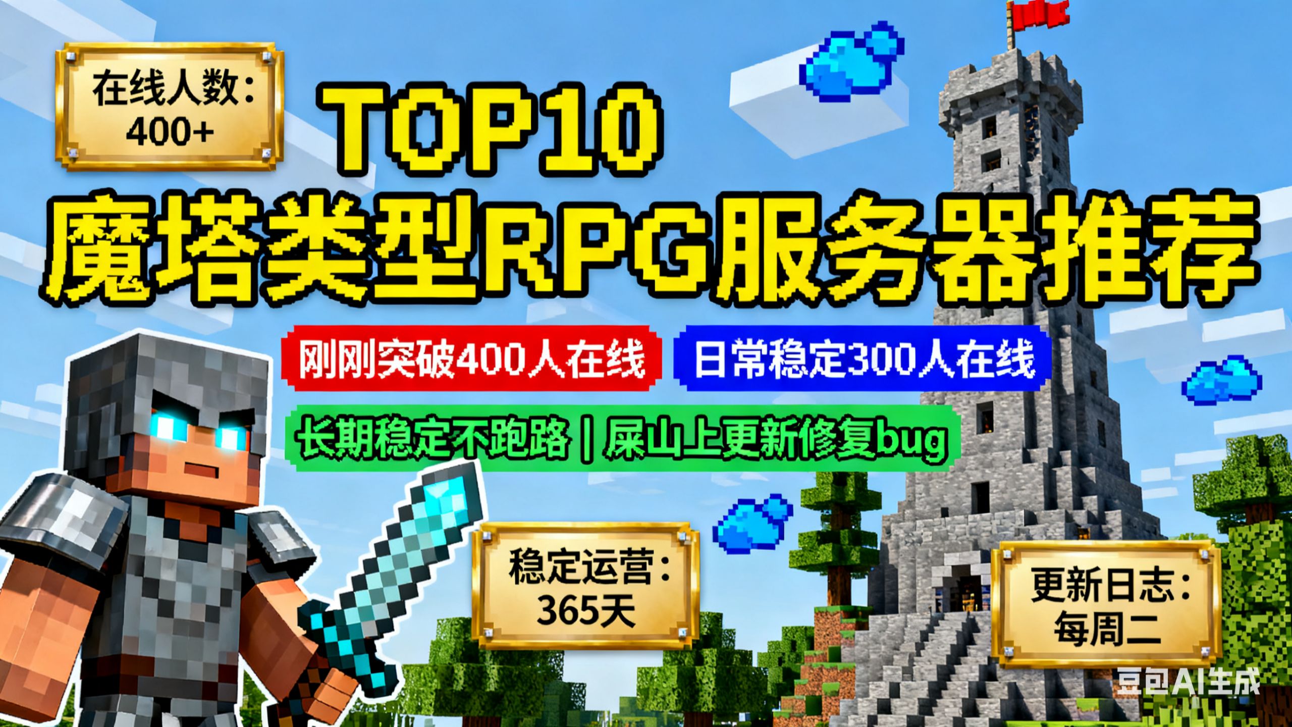 TOP10的魔塔类型RPG服务器推荐!刚刚突破400人在线,日常稳定300人...