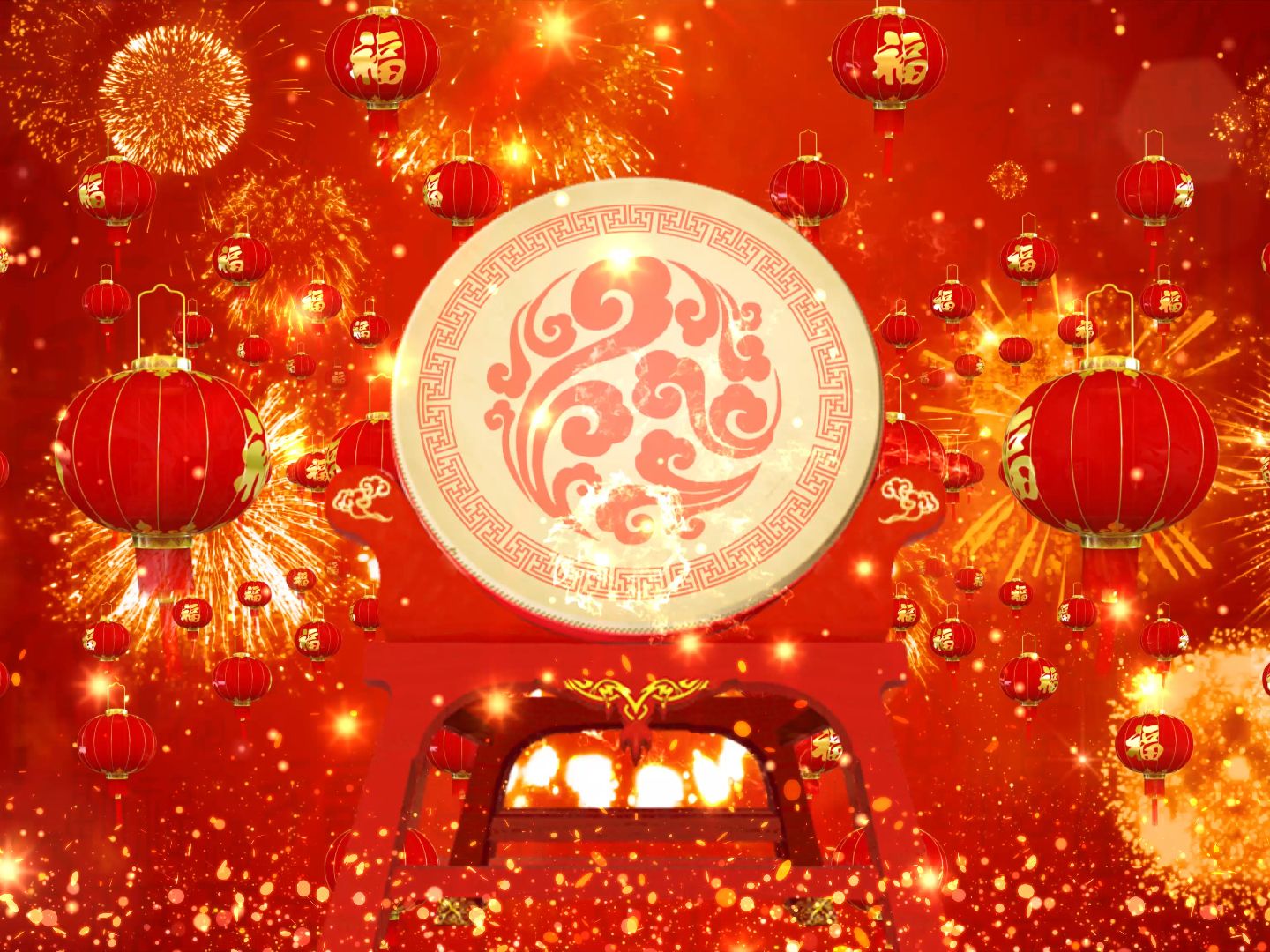 (sm61)新年喜庆灯笼视频背景素材3