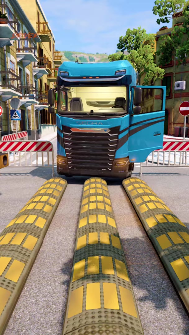 卡车与减速带驱动 #儿童动画 #汽车动画 #玩具车 #小朋友都爱看