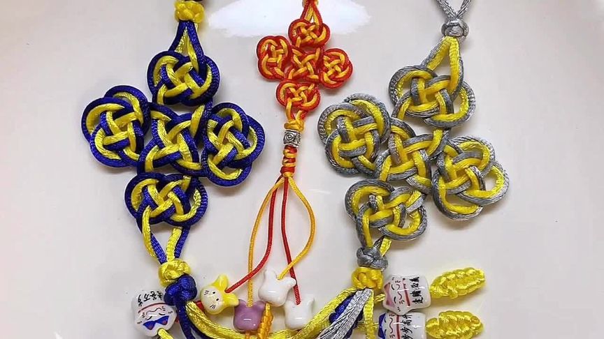 中国结绳编教程,漂亮幸运结的编制方法,包教包会!