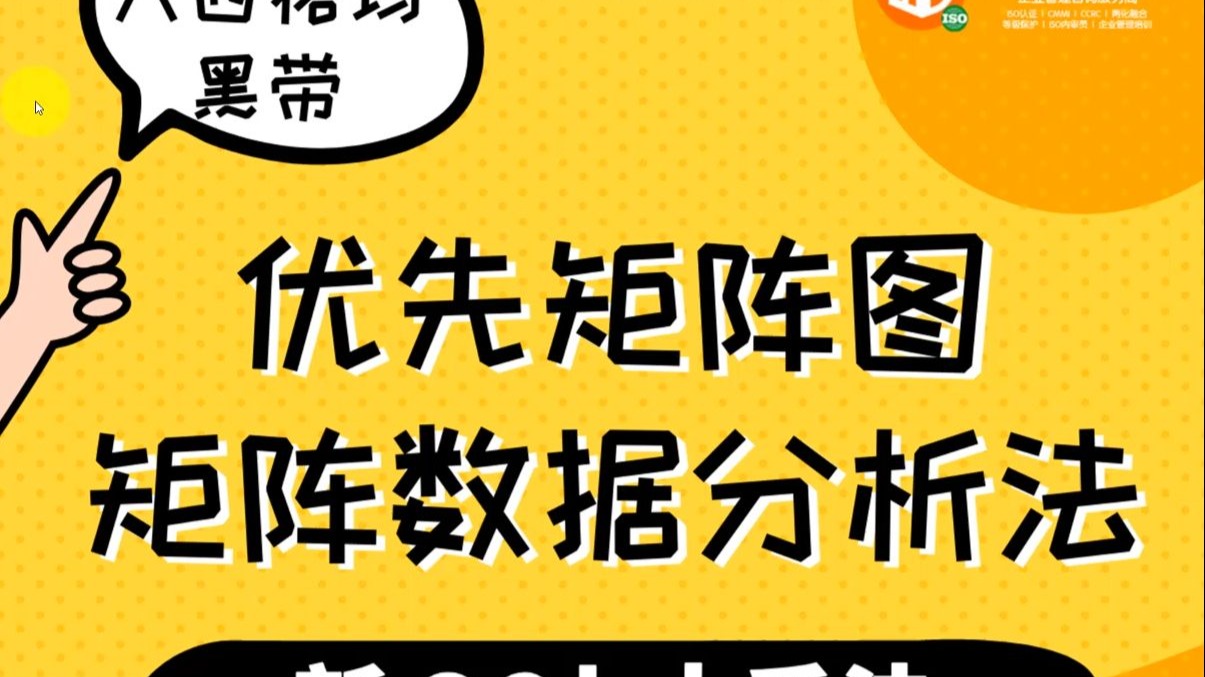 质量管理培训:新QC七大手法之优先矩阵图~六西格玛黑带 择宽企管 ...