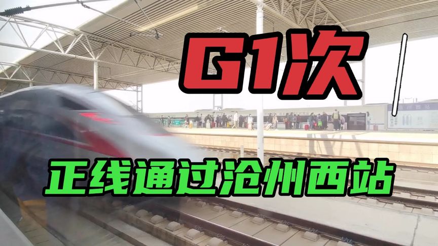 京局红海豚担当京沪高铁标杆车G1次北京南-上海虹桥正线通过
