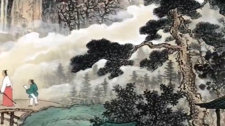 当代著名画家张月岗先生青绿山水15175414393