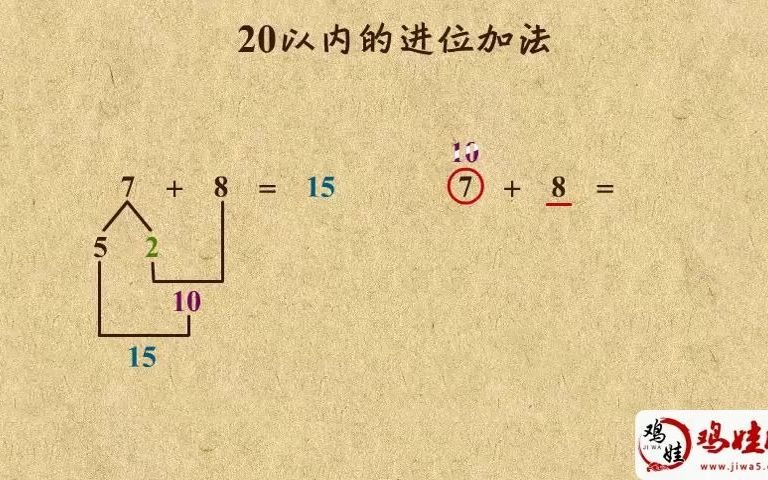【08】 20以内数的进位加法【鸡娃网】 天天练 乐乐课堂动画知识点...