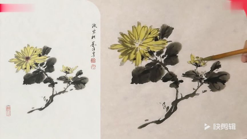 【国画教程】五分钟学会菊花基本画法