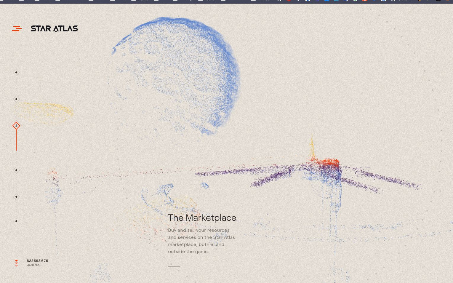 极致的例子特效-Three.js 星图官网