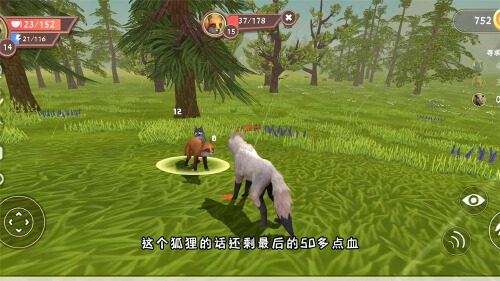狼模拟器带着狼宝一起出门狩猎,已经升到3级了
