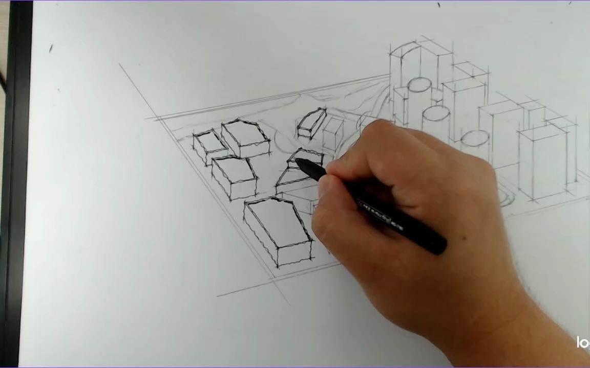 【规划手绘】城规平面转鸟瞰二下6.20 ——城市设计城乡规划手绘建筑...