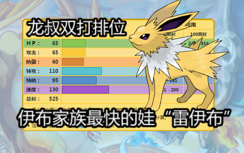 雷伊布!伊布家族最快的娃!【宝可梦剑盾】【龙叔双打排位113】
