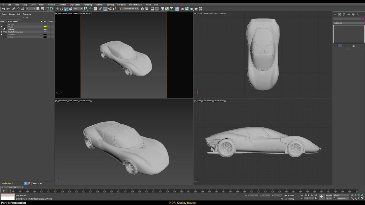 【中文字幕】3Dmax教程 - 写实汽车V-Ray渲染 着色 照明全流程
