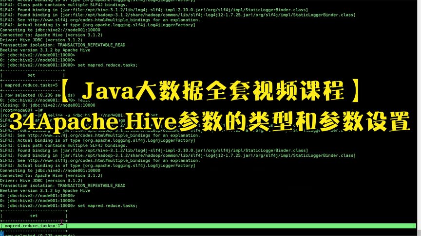 【 Java大数据全套视频课程】34Apache Hive参数的类型和参数设置