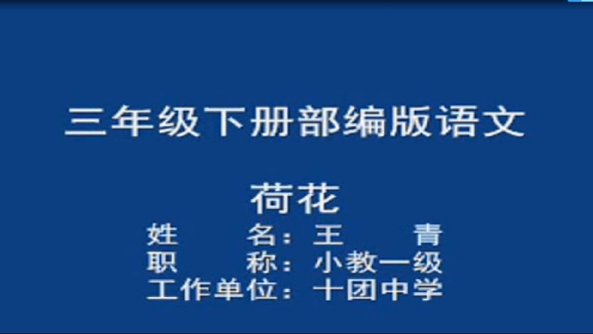 部编版小学语文优质课 荷花 教学实录 三年级下册