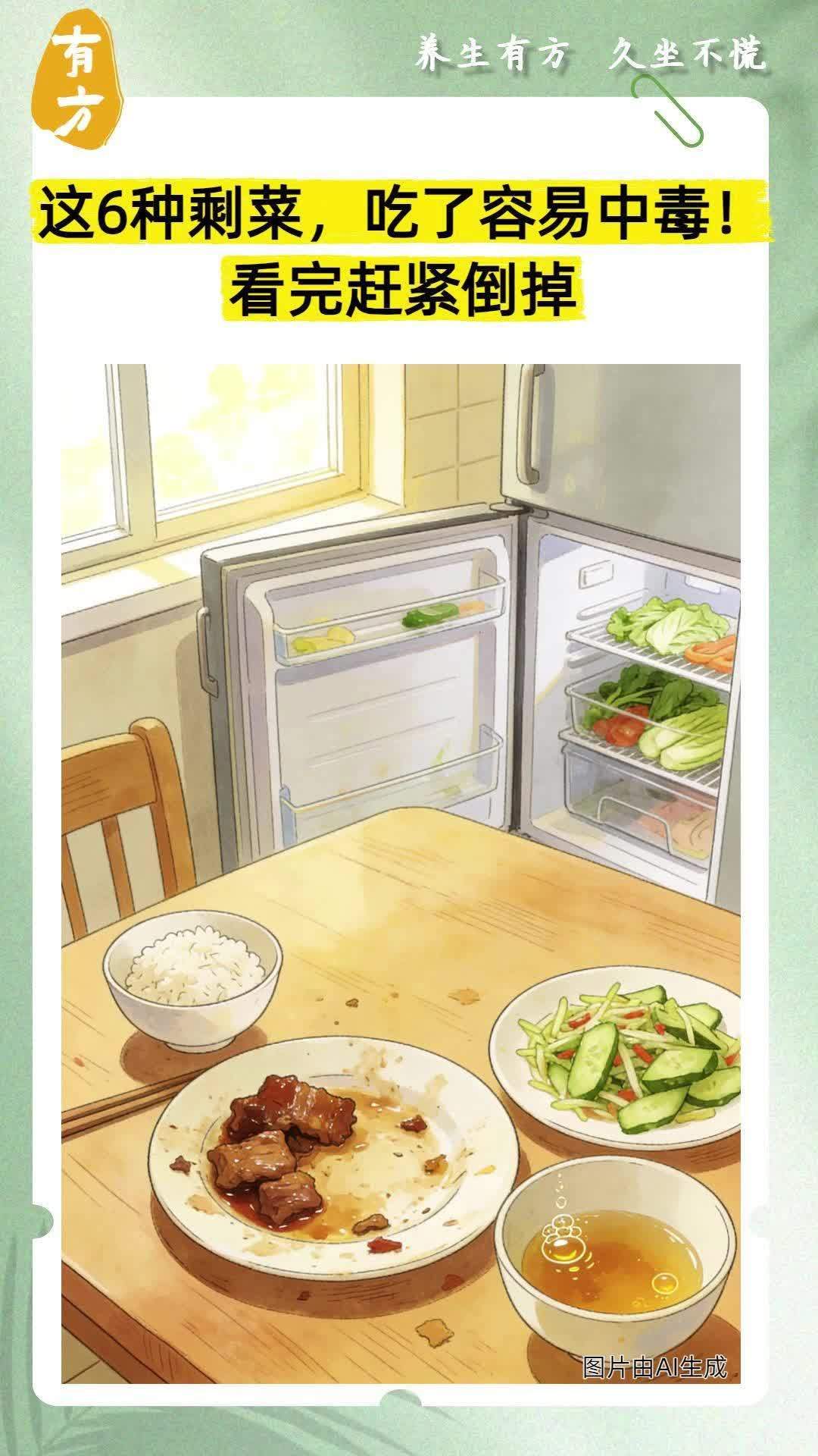 这6种剩菜,吃了容易中毒!看完赶紧倒掉