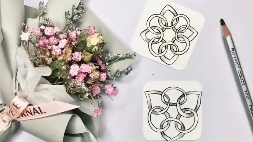 看似复杂、环环相扣的图案,其实只需要简单的线条组合