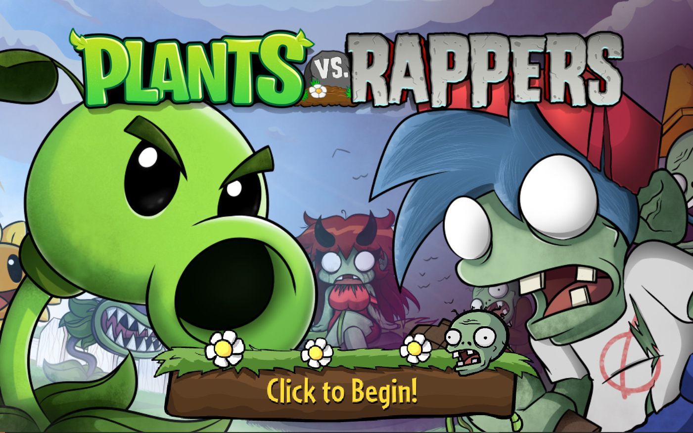 FNF优质模组 Plant Vs Rappers 全流程_PVZ