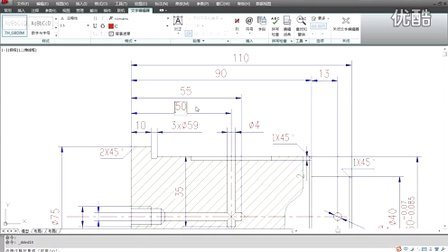 CAD编辑剖面图尺寸标注