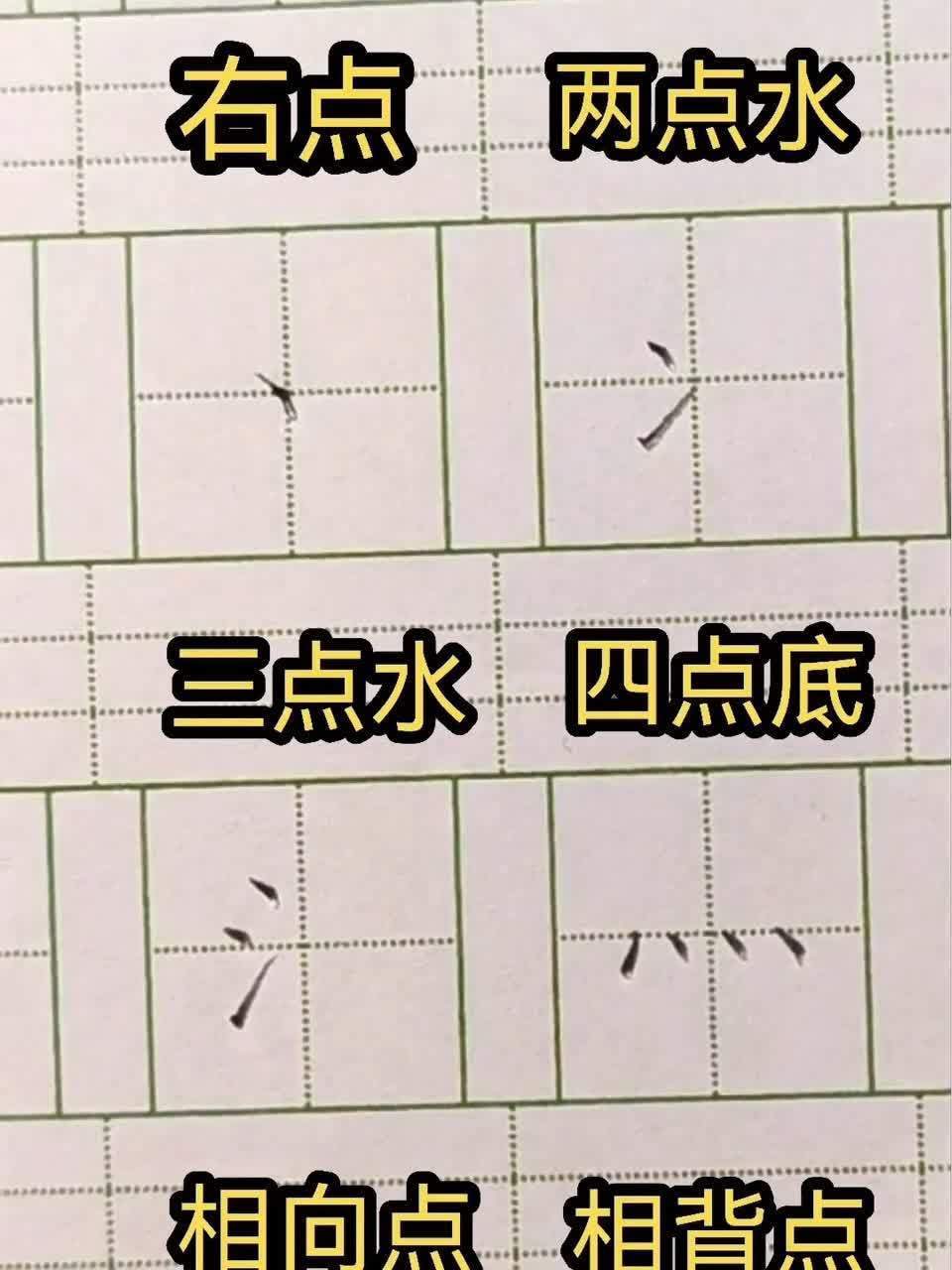 教你写好所有的"点画" #规范字书写 #硬笔书法 #练字技巧 #基本功...