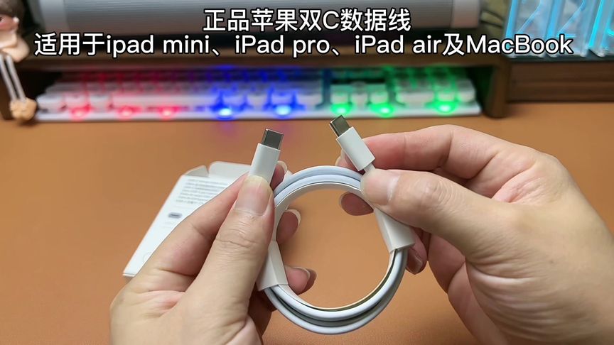 正品苹果双头Typec数据线,适用于ipad mini、iPad air、iPad