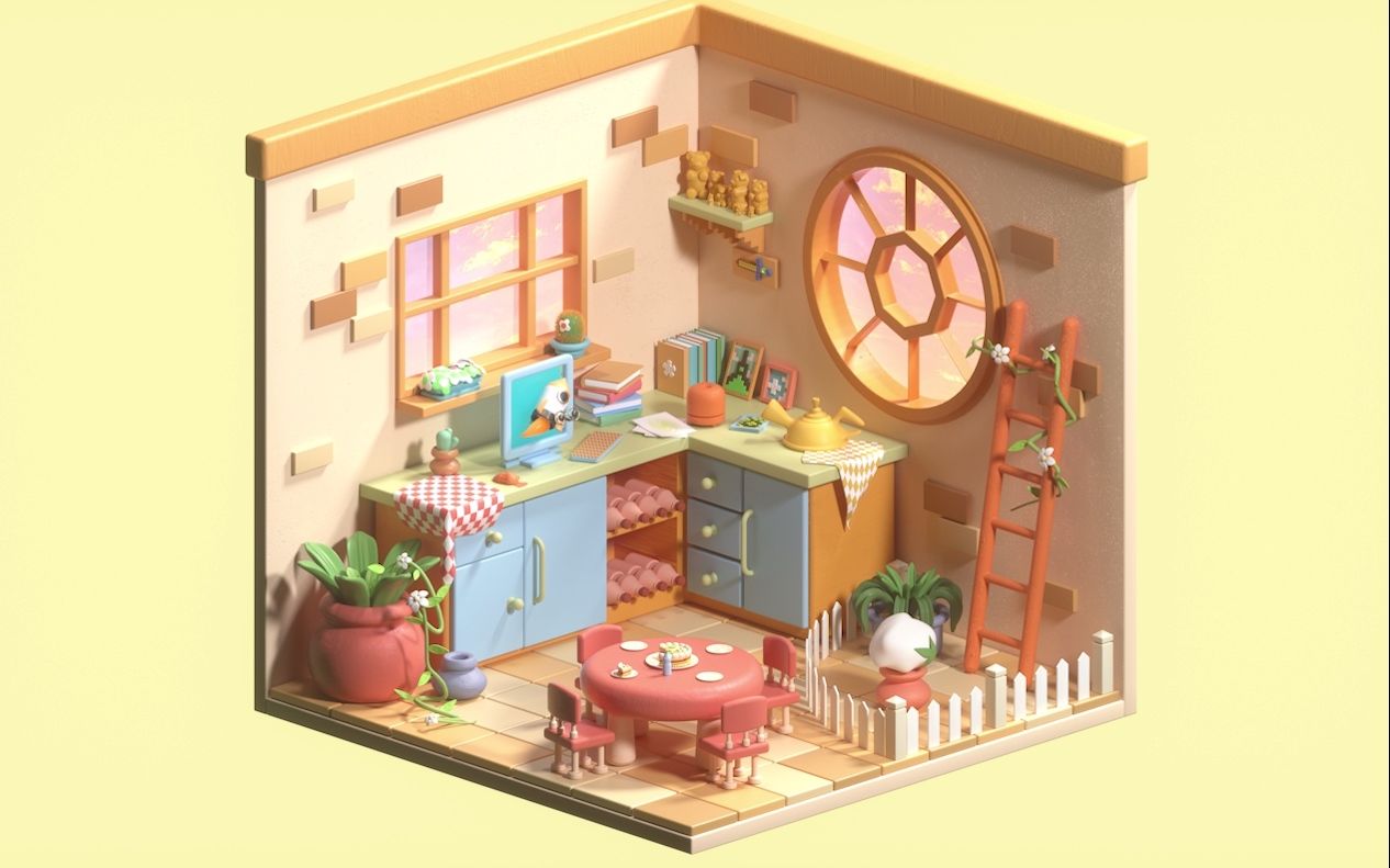 c4d小房间制作流程