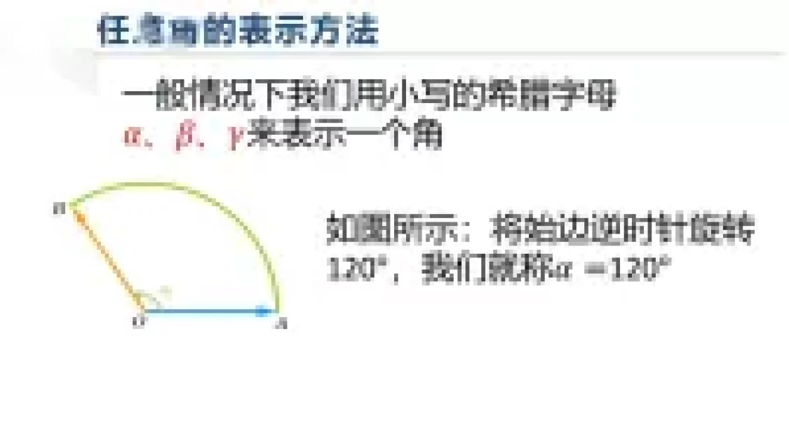 第一课 任意角的概念