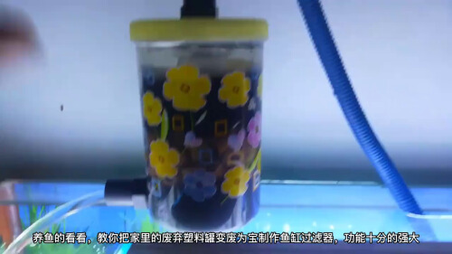 教你用塑料罐制作鱼缸顶部过滤器,快速清除鱼缸,过滤功能很强大