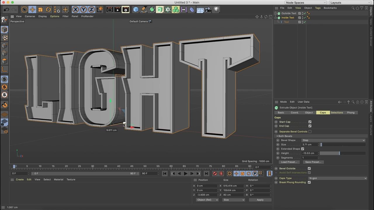 Cinema 4d tutorial-必学教程-如何用C4D发光灯管立体造形字-值得学习