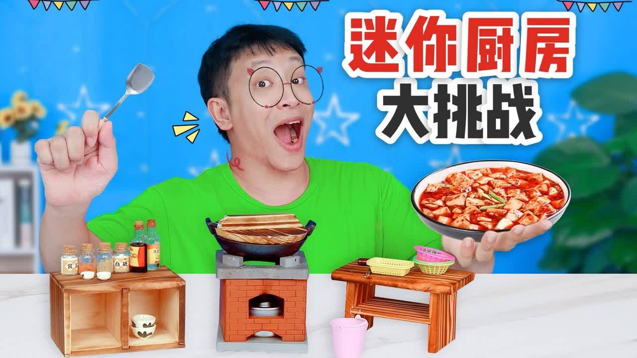 挑战用迷你厨房做饭,1元做出四川名菜麻婆豆腐,能吃饱吗?