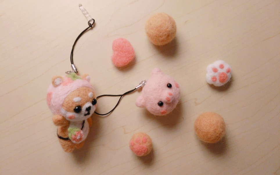 超可爱的小猪羊毛毡制作～