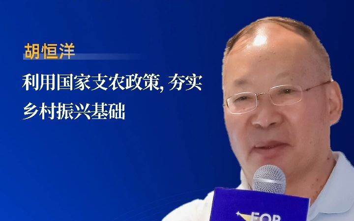 胡恒洋:乡村振兴首要任务是产业振兴,产业振兴是解决农村一切问题的...