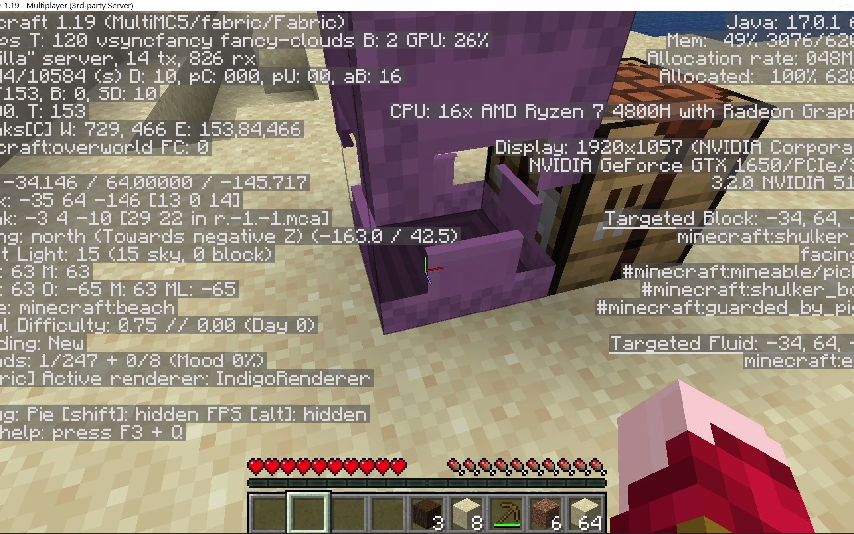 [Minecraft]我的世界1.19服务器潜影盒复制演示Fabric+Forge