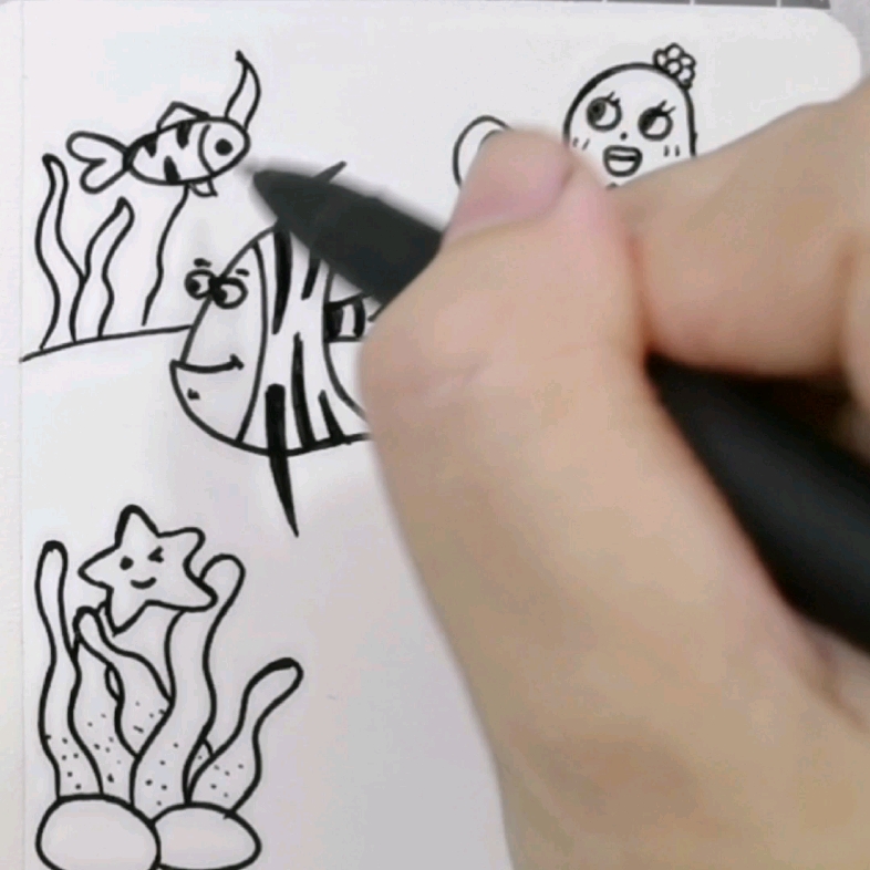 简笔画主题画海底世界