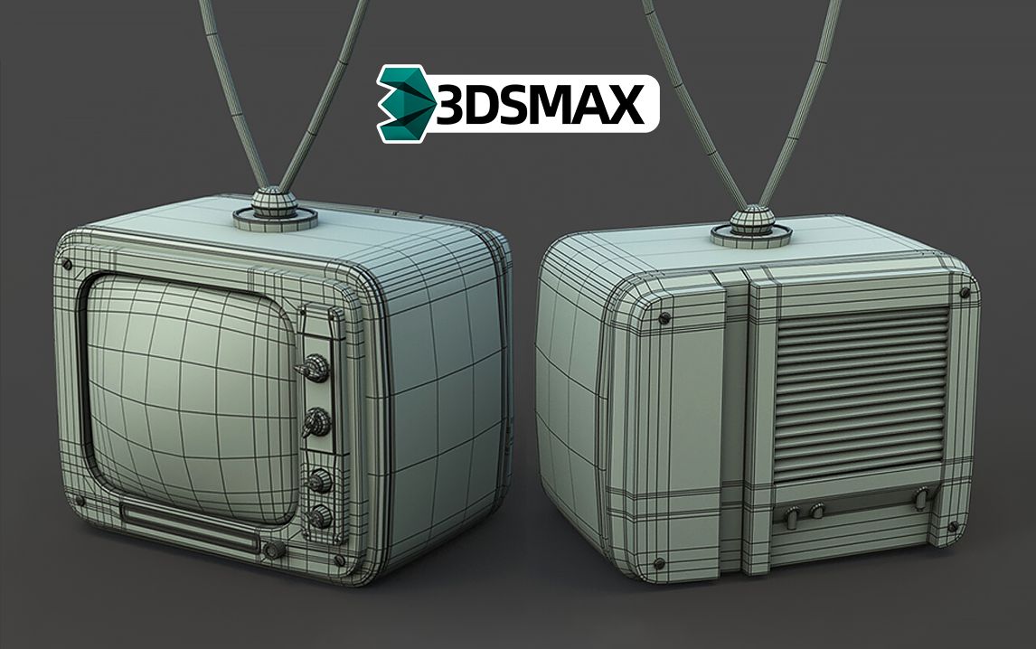 【3DSMAX建模】卡通TV小电视建模布线教学,零基础新手入门3dmax...
