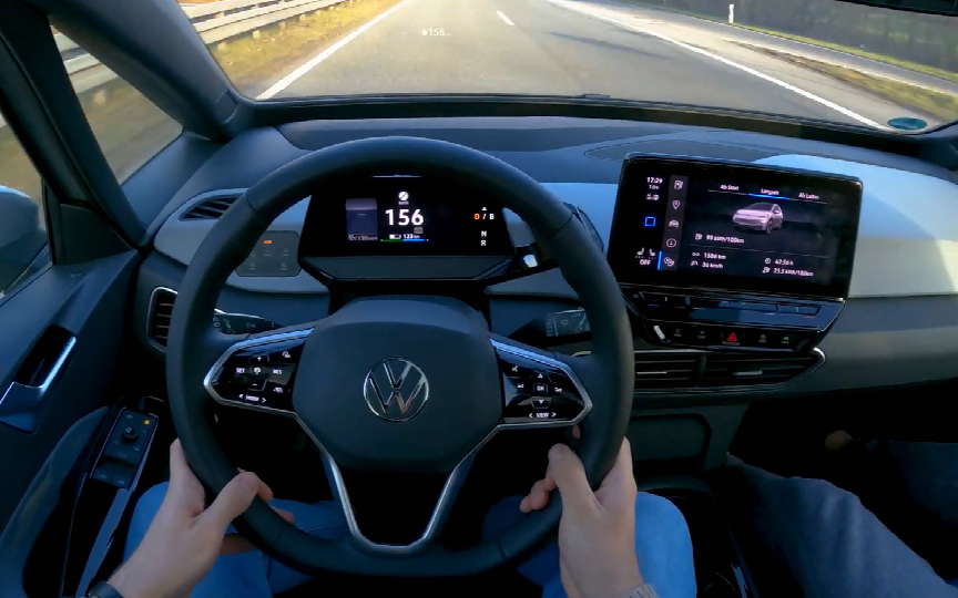 大众ID.3 Pro 电动车204马力 高速公路第一视角试驾