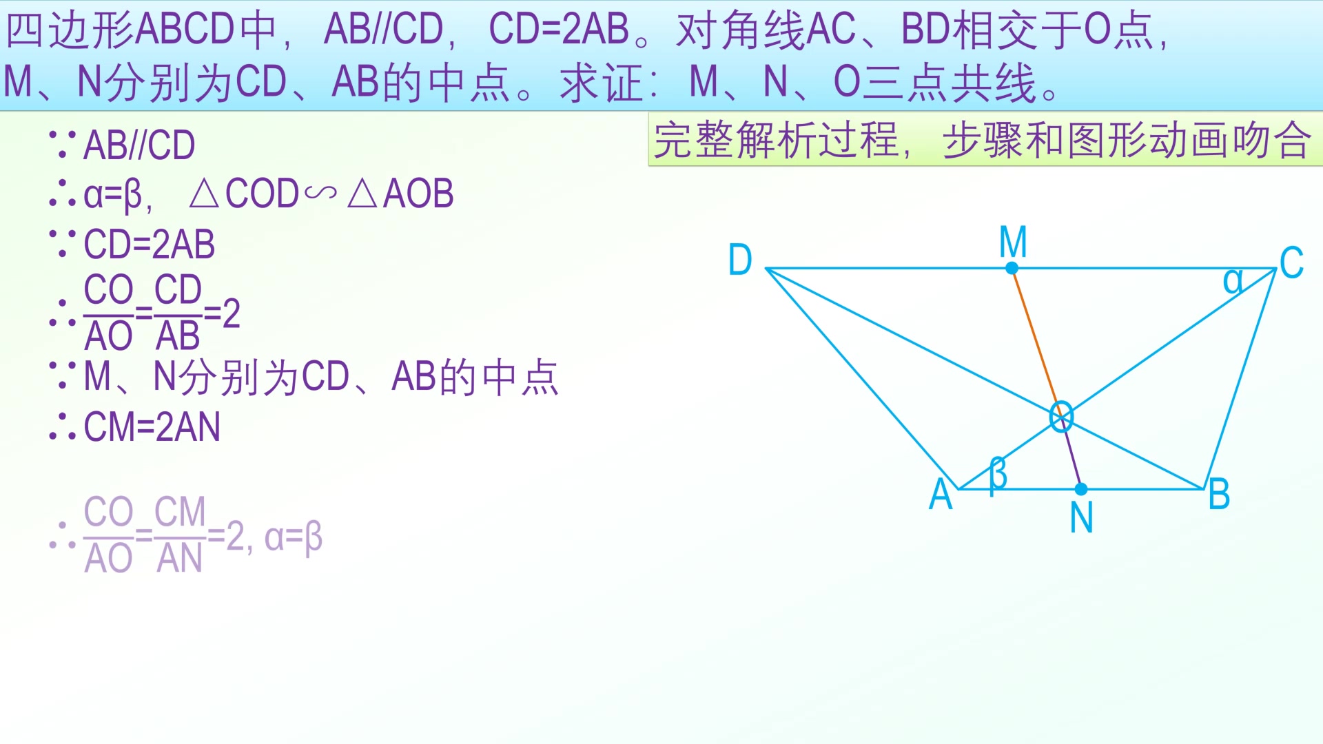 ...数学课件制作过程-2020厦门数学中考真题24题的敲字画图添加动画...