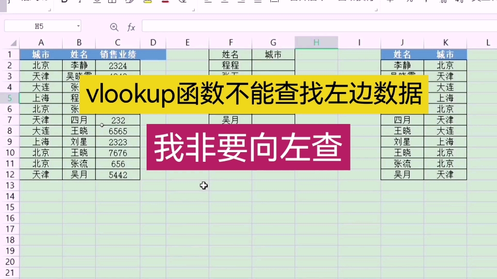 vlookup函数不能查找左边数据我非要向左查 wps表格 Excel表格
