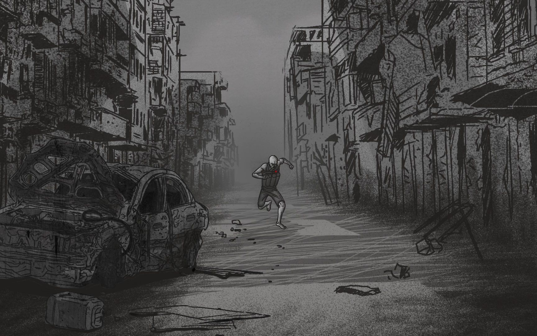 黑色讽刺动画短片《控制》,破败城市里逃亡的人类究竟在恐惧着什么?