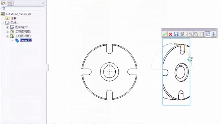 SolidWorks工程图 旋转及实现3D工程视图
