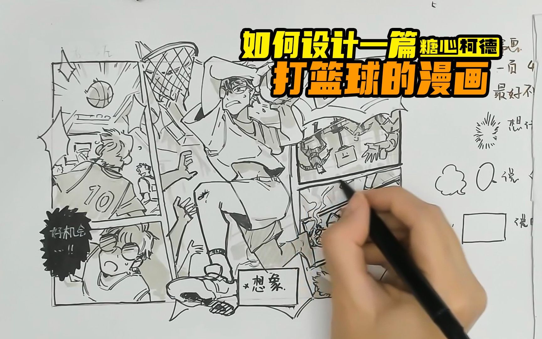 『动漫手绘』如何设计一篇打篮球的漫画?【漫画分镜创作技巧】|动画...