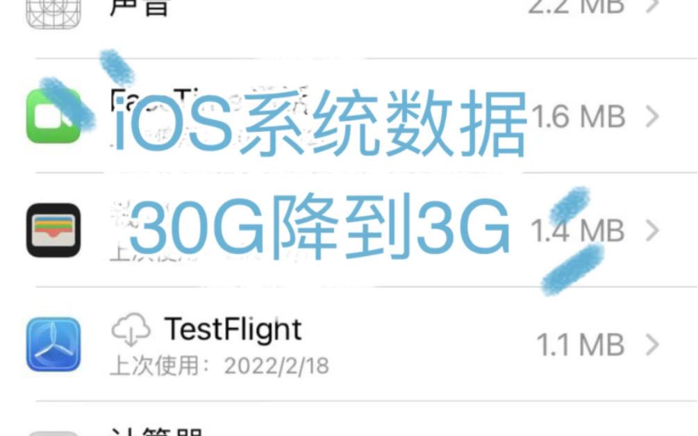 iPhone手机iOS系统数据大清理,30G系统数据秒变3G,只需3步。