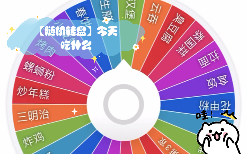 【随机转盘】今天吃什么