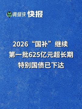 2026"国补"继续 第一批625亿元超长期特别国债已下达