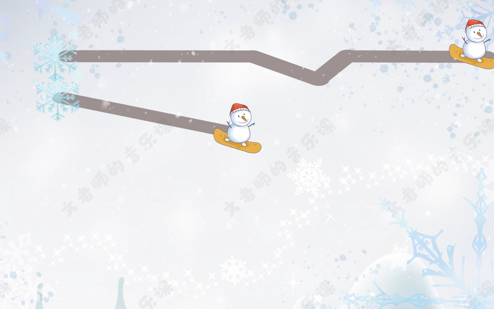 【滑雪】一年级上册,儿歌滑雪旋律线动画,简谱