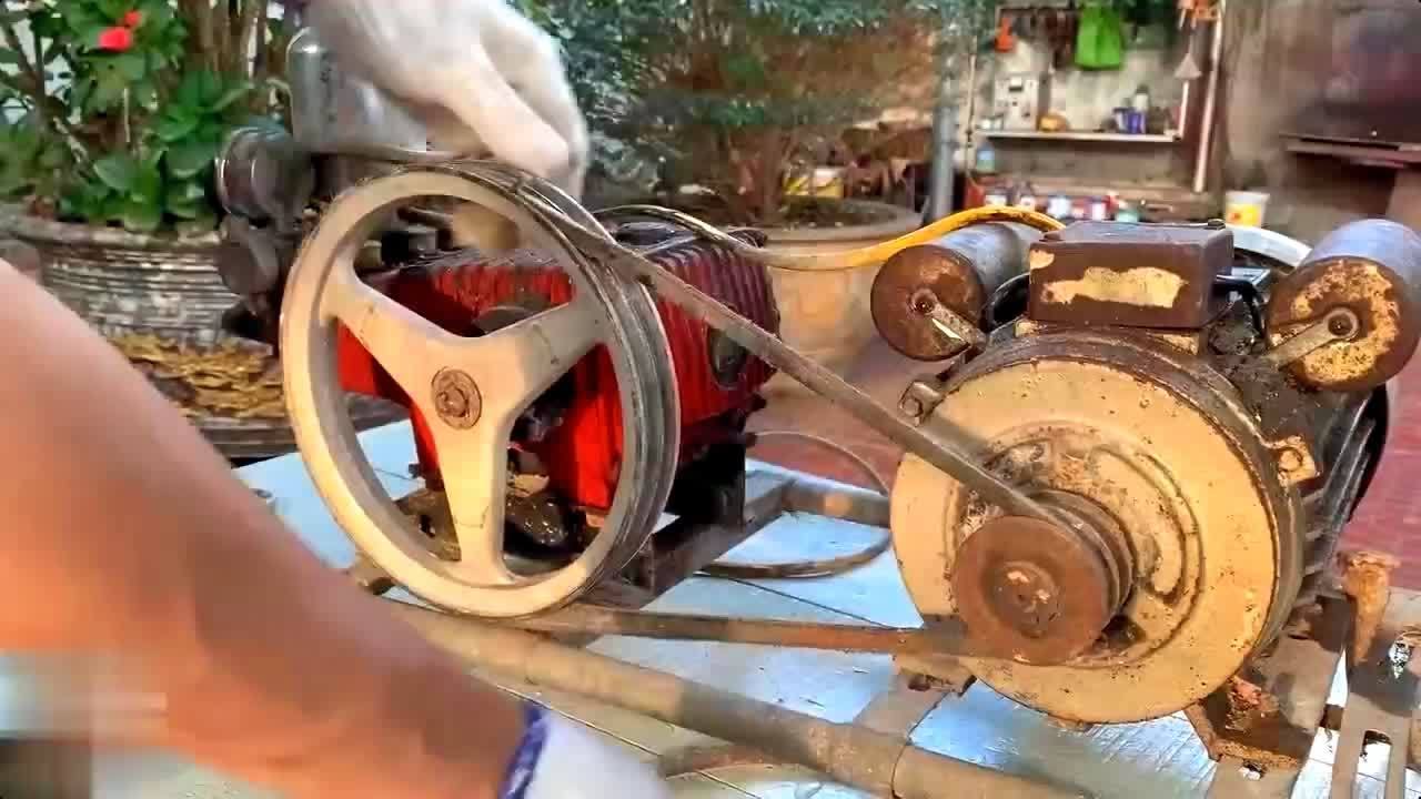 比较原始的破旧压力泵修复恢复后压力还可以