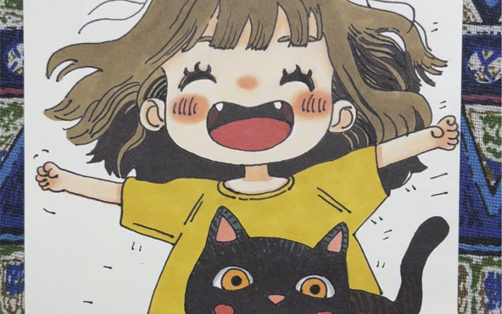 爱笑女孩动漫绘画过程 临摹
