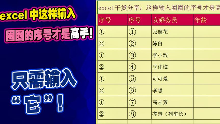 excel干货分享:这样输入圈圈的序号才是高手