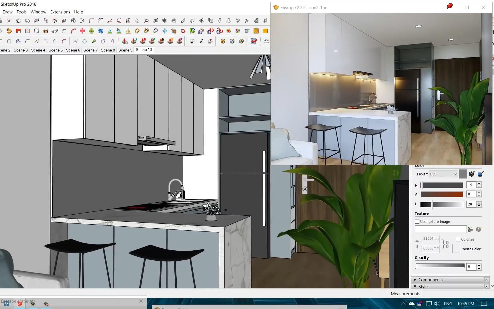 Enscape室内渲染工作流程展示 | Speed video - Work process with En...