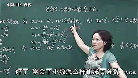 百分数和分数_小数的互化(黄冈数学视频小学六年级上册同. 标清