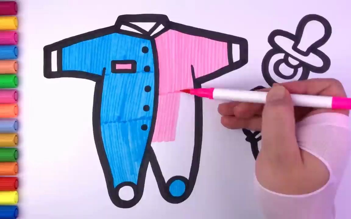 儿童简笔画教孩子画棉袄奶瓶